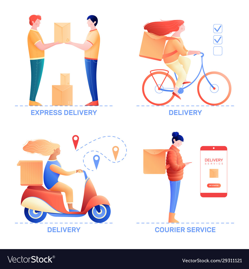 Delivery 2x2 design concept Royalty Free Vector Image
