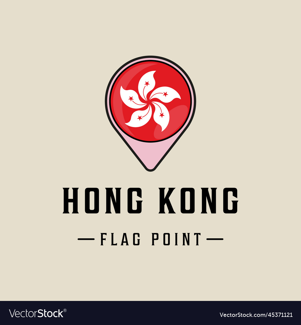 Flag point hong kong logo template icon graphic Vector Image