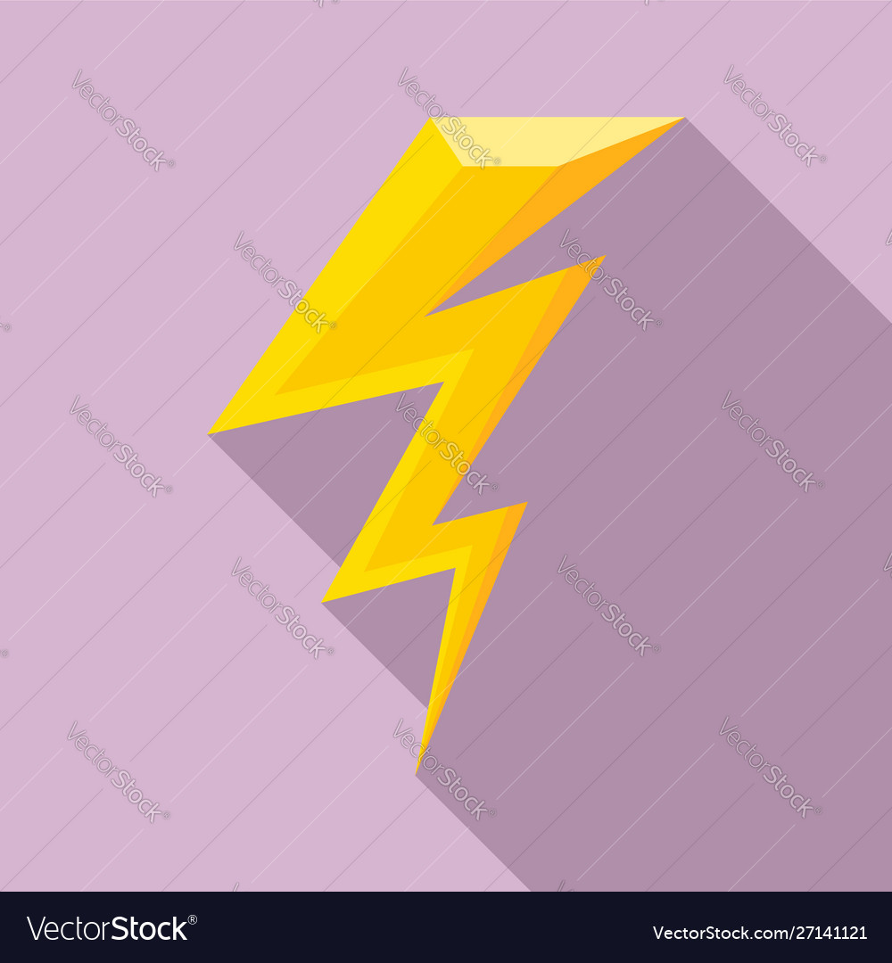 Flash lightning bolt icon flat style Royalty Free Vector
