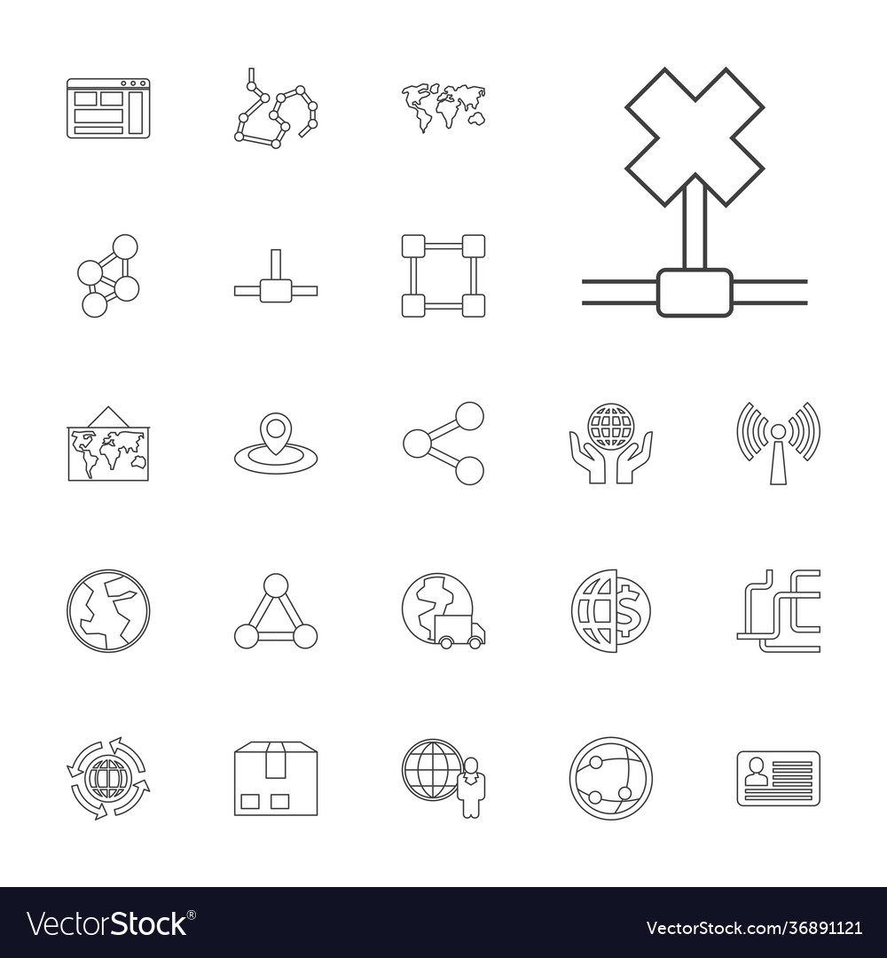 Global icons Royalty Free Vector Image - VectorStock