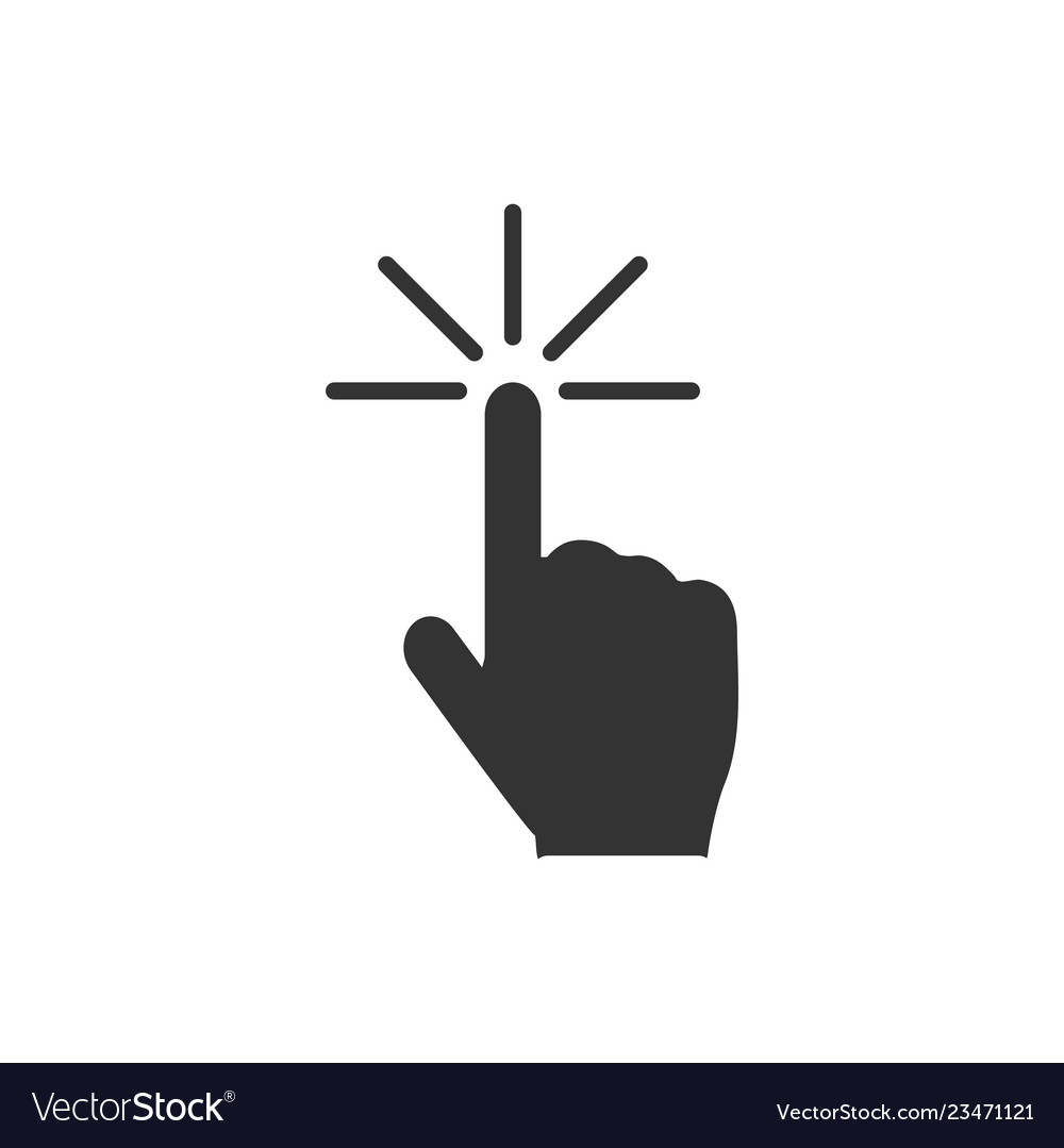 Hand click icon flat Royalty Free Vector Image