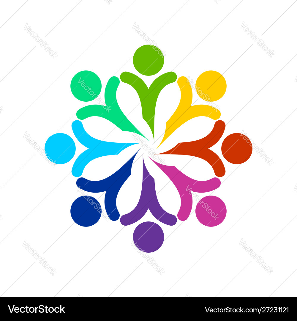 Happy abstract people figure geometric symbol Vector Image