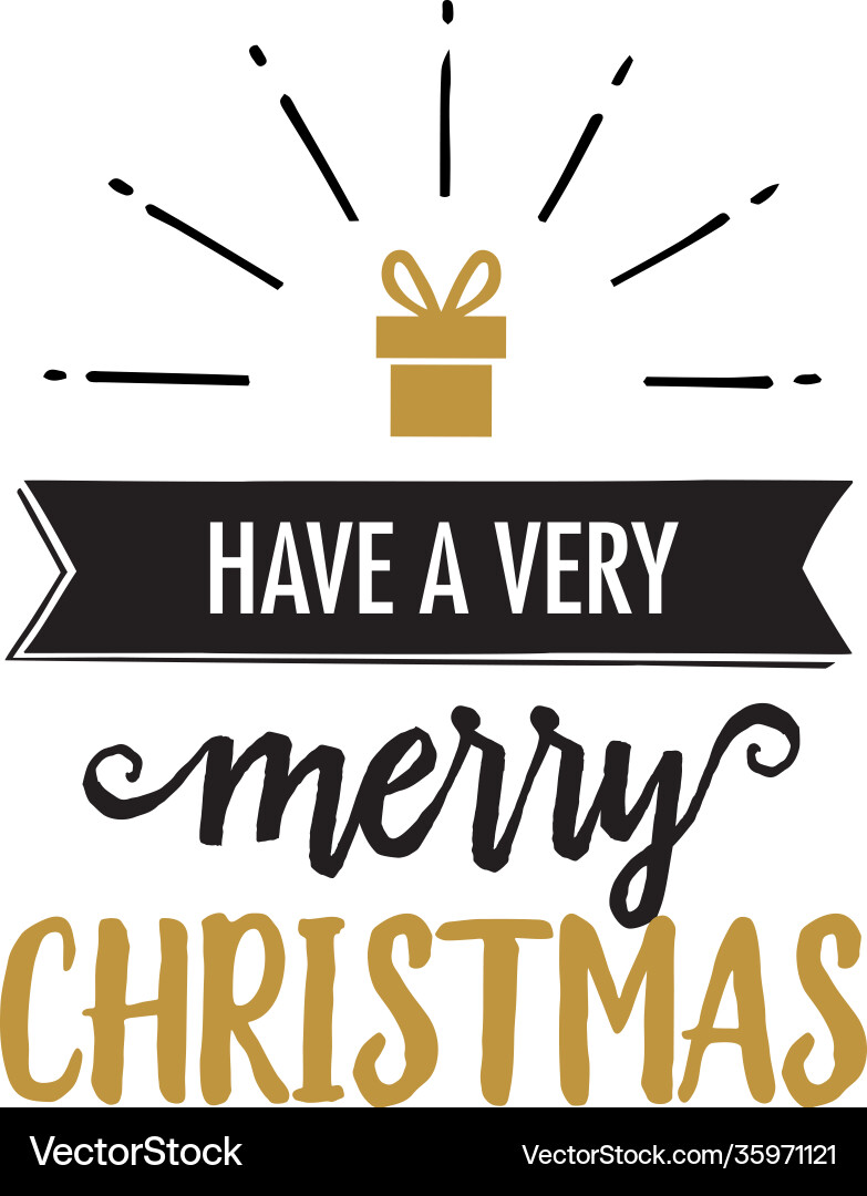 Have very merry christmas lettering Royalty Free Vector