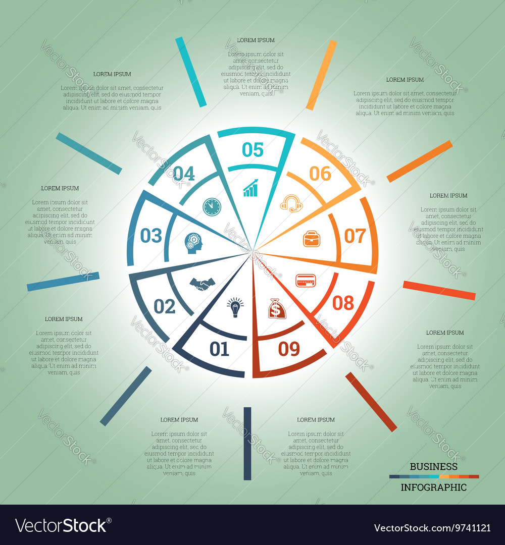 Lines 9 positions Royalty Free Vector Image - VectorStock