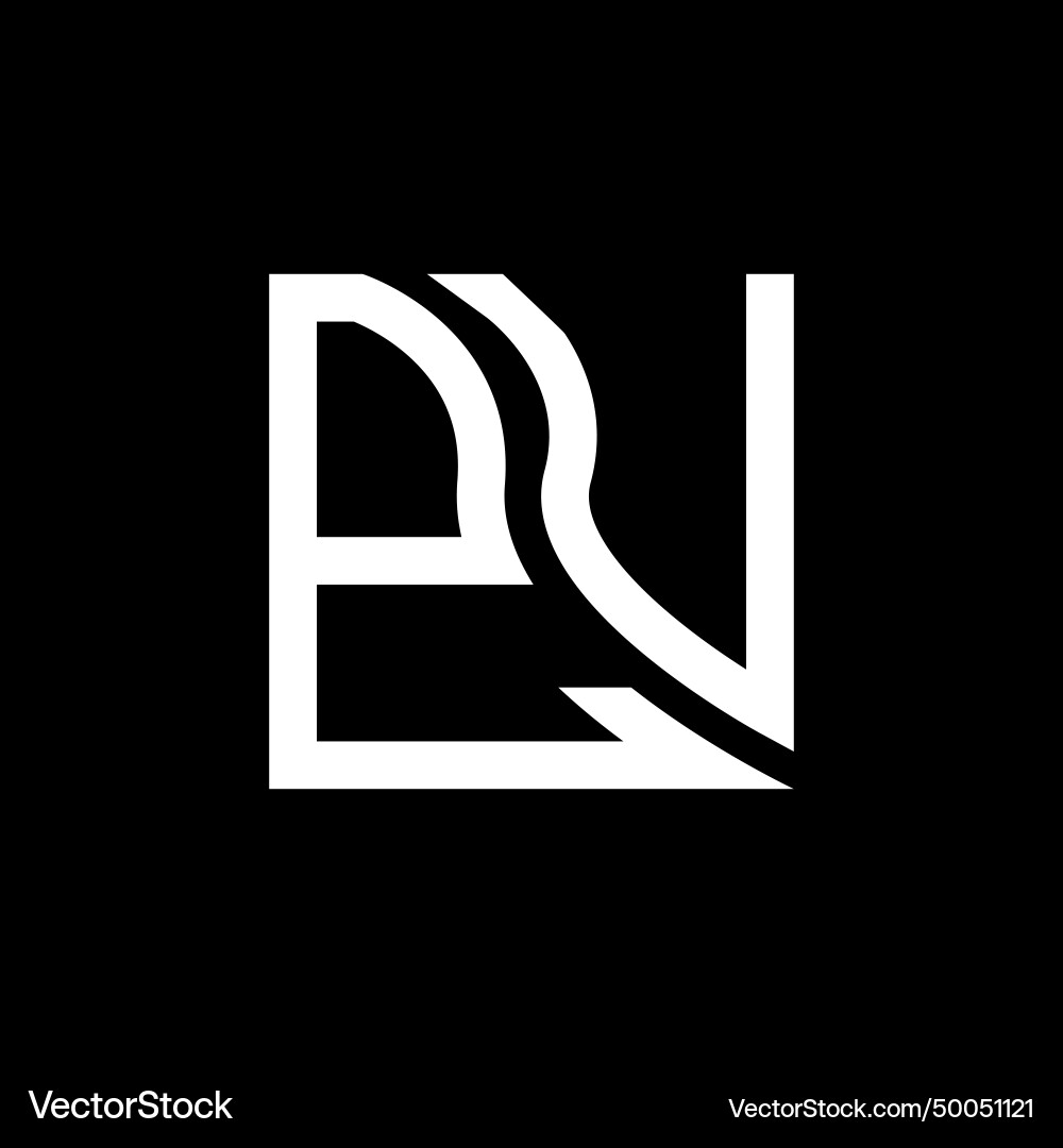 Pu letter logo design pu simple and modern logo Vector Image