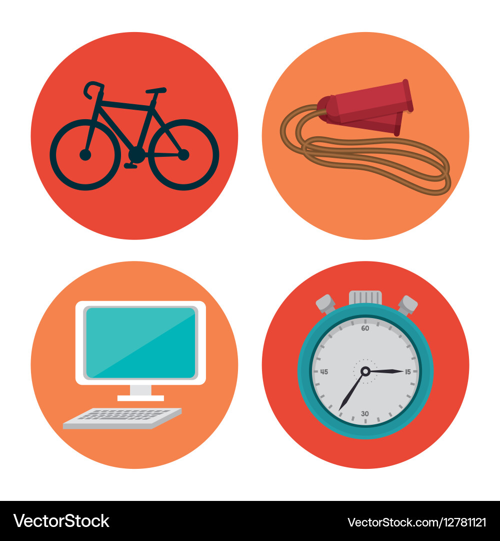 Set fitness equipment icon Royalty Free Vector Image