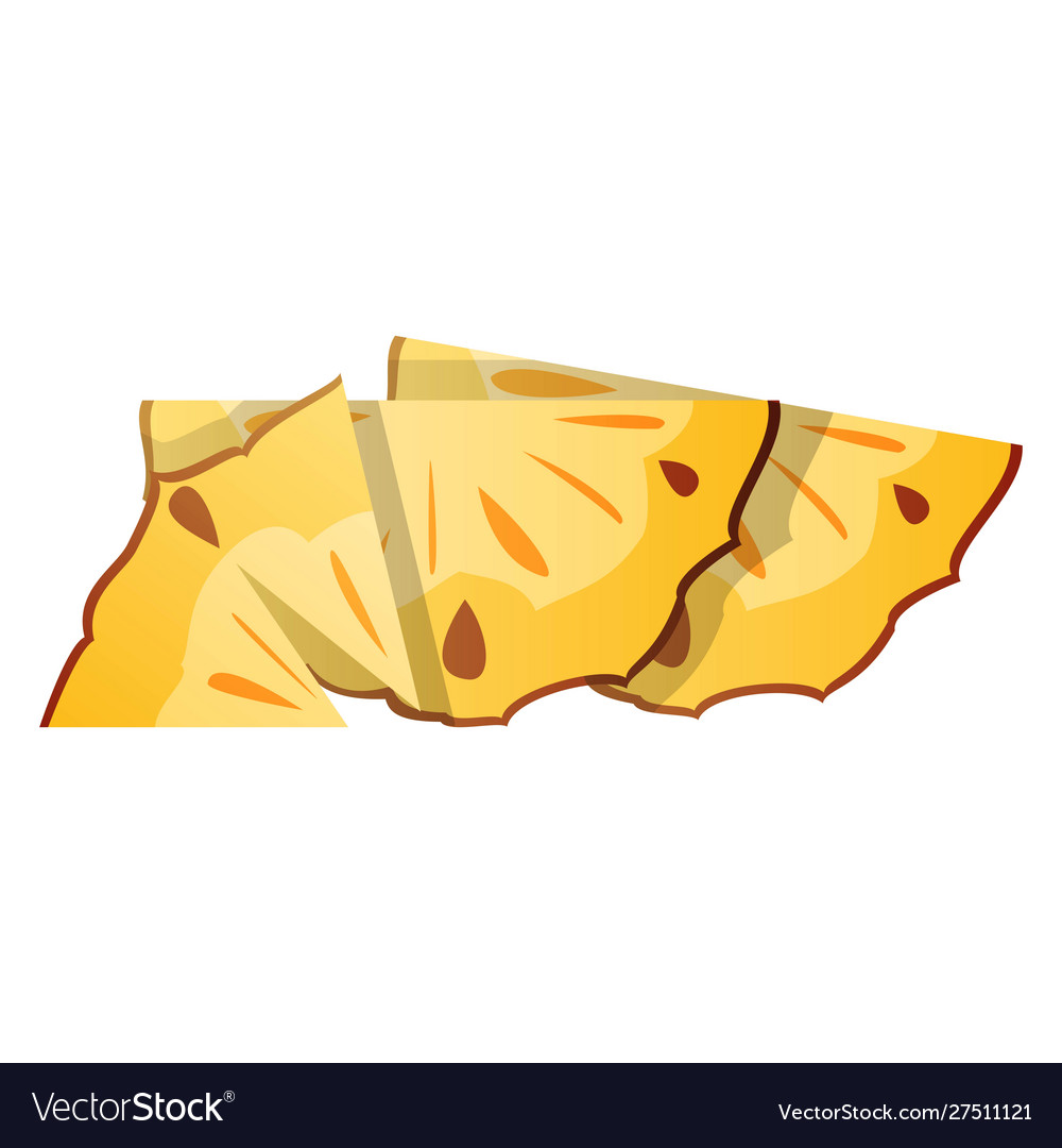 Slice pineapple icon flat Royalty Free Vector Image