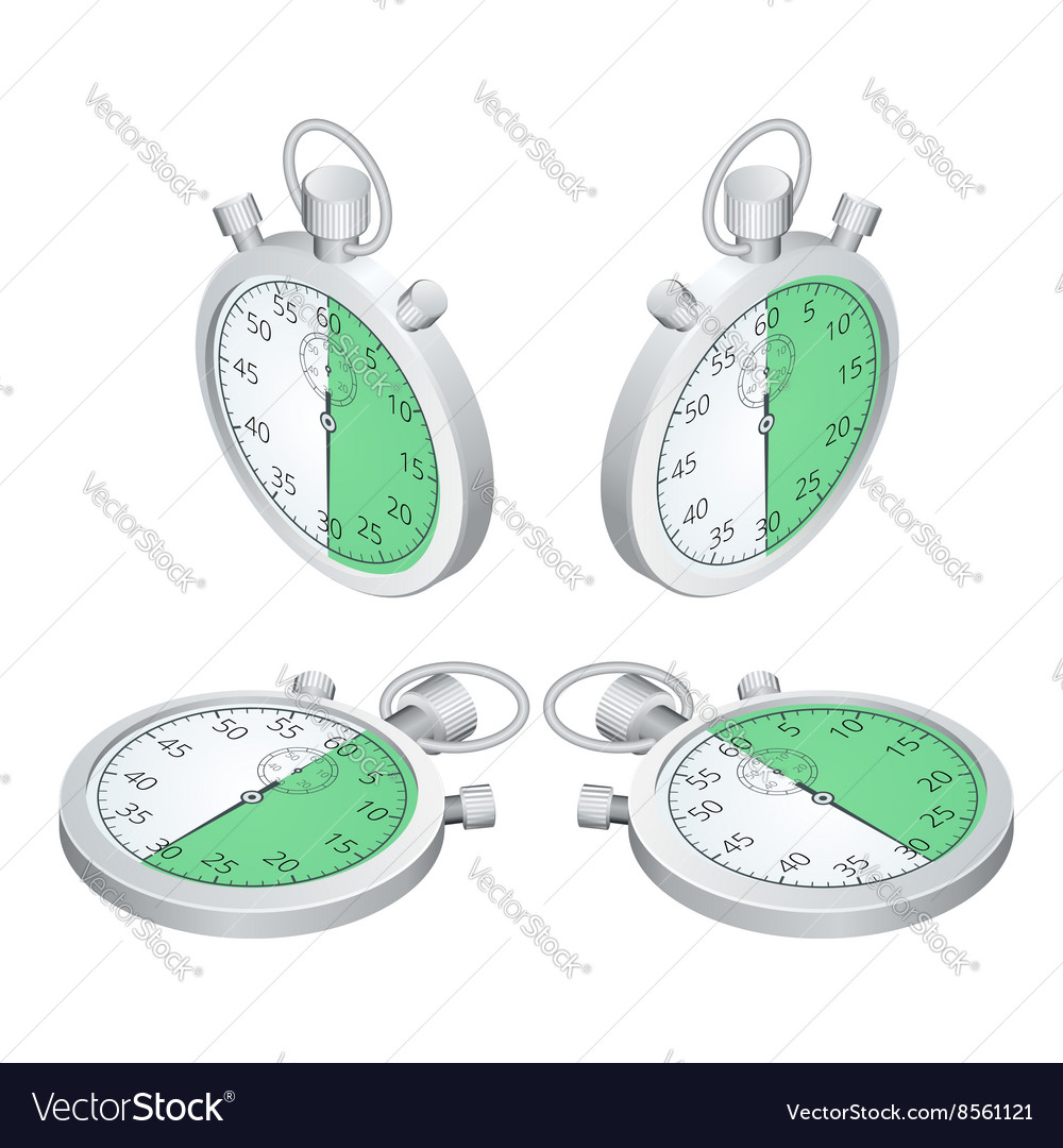 Stopwatch set of timers time to work time Vector Image