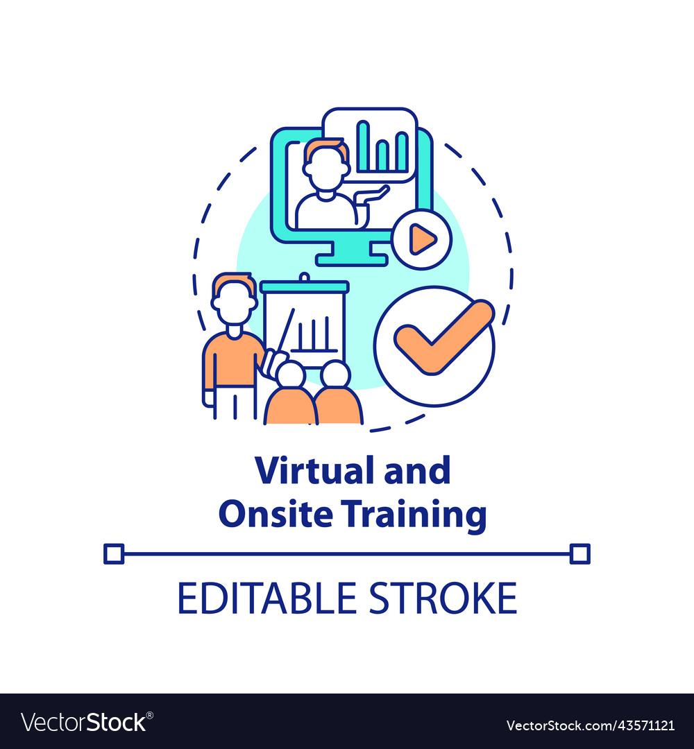 Virtual and onsite training concept icon Vector Image