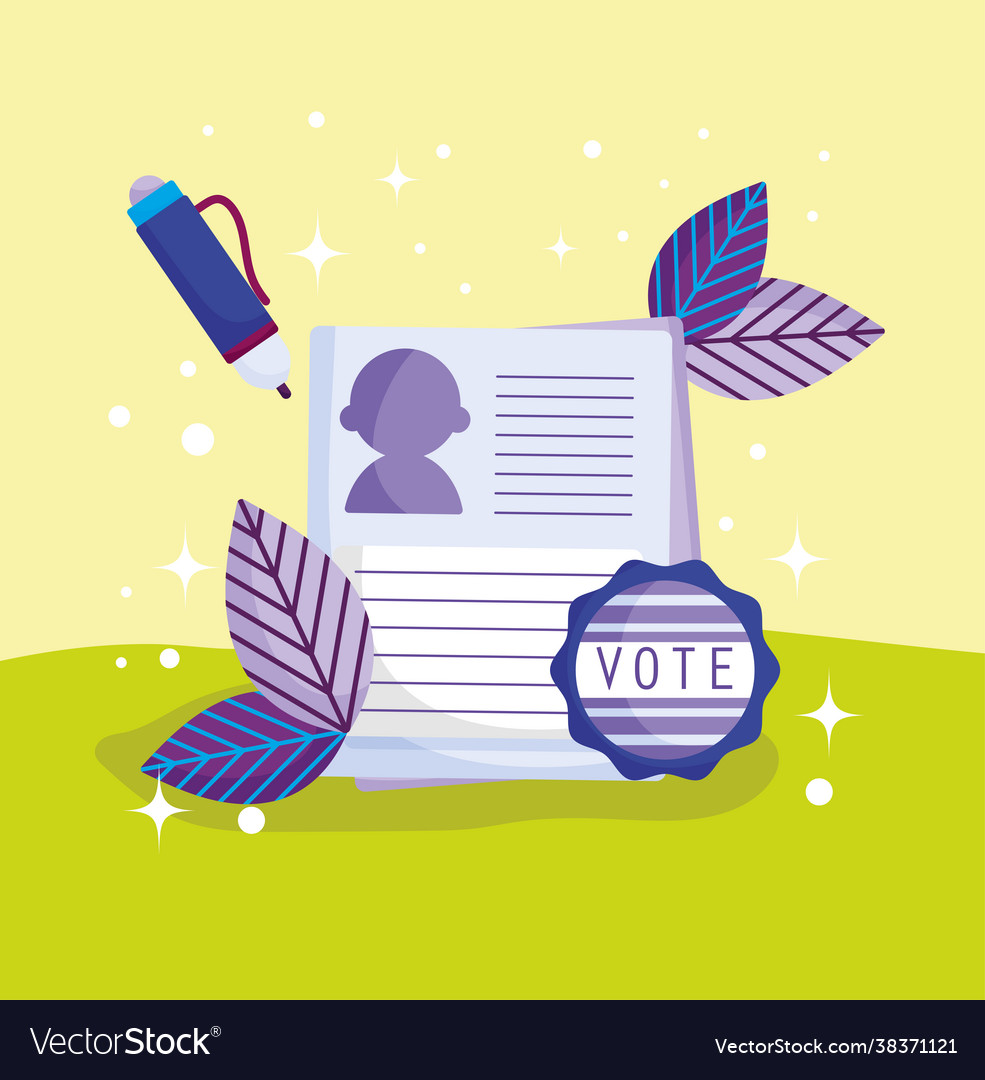 Voting with ballot candidate Royalty Free Vector Image