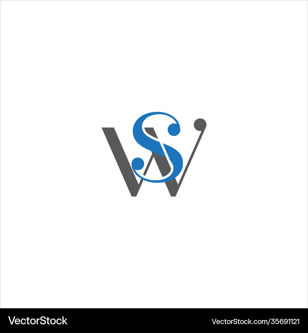 W s letter logo abstract design on white color Vector Image