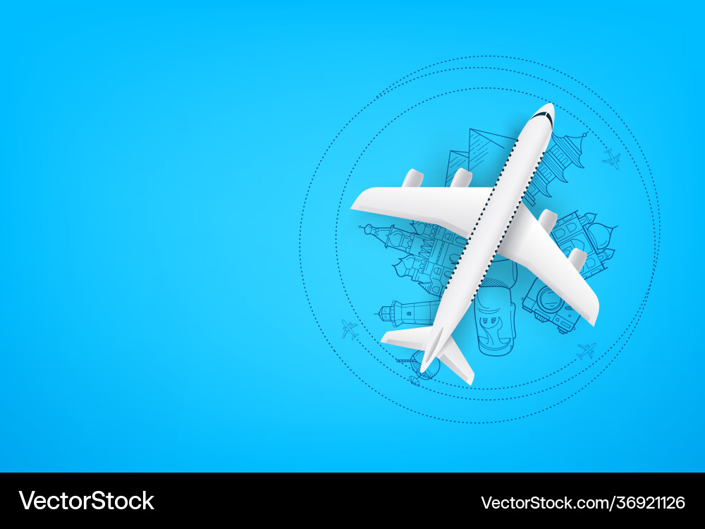 Adventure time concept with aircraft model Vector Image