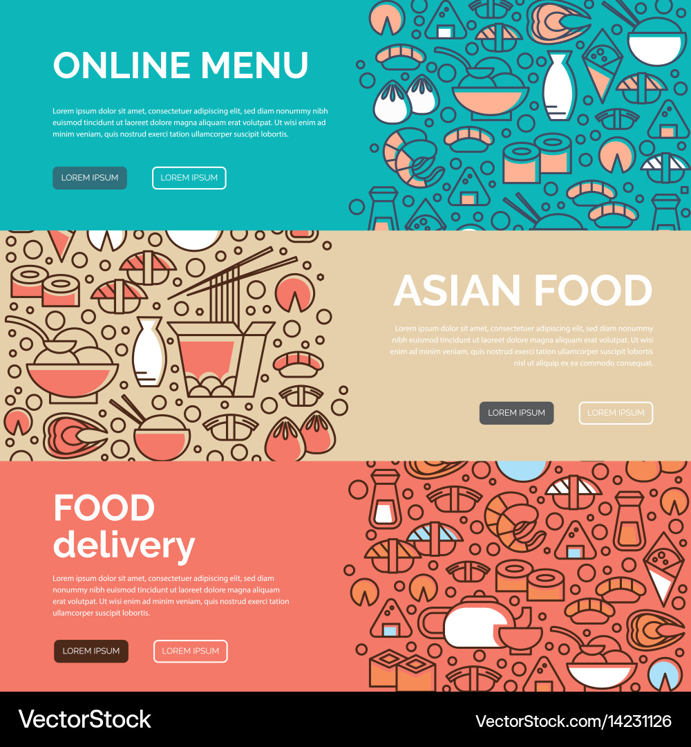 Asian food templates Royalty Free Vector Image