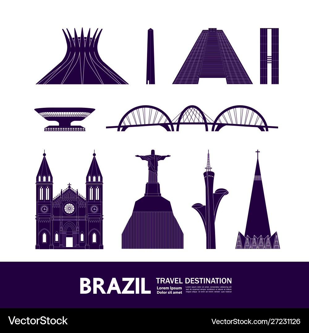 Brazil travel destination Royalty Free Vector Image