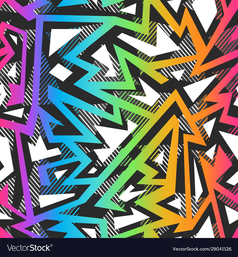 Colored graffiti seamless pattern Royalty Free Vector Image