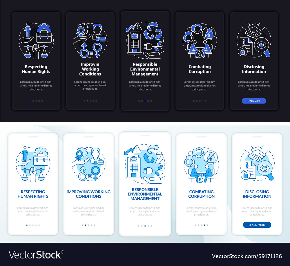 Csr issues day night onboarding mobile app page Vector Image Csr issues day night onboarding mobile app page Vector Image