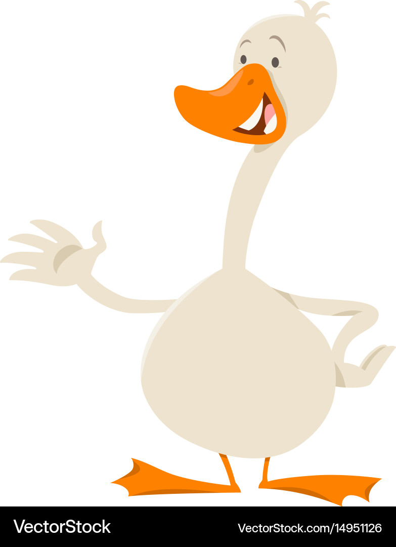 Cute goose bird animal character Royalty Free Vector Image
