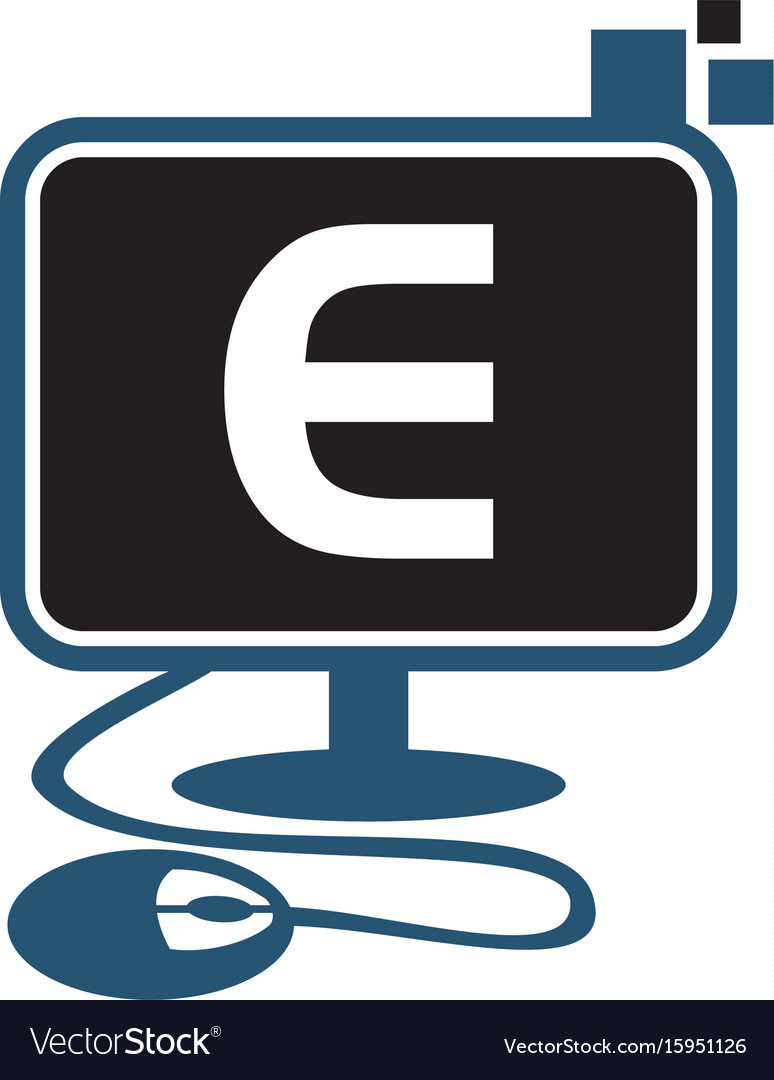 Digital technology initial e Royalty Free Vector Image