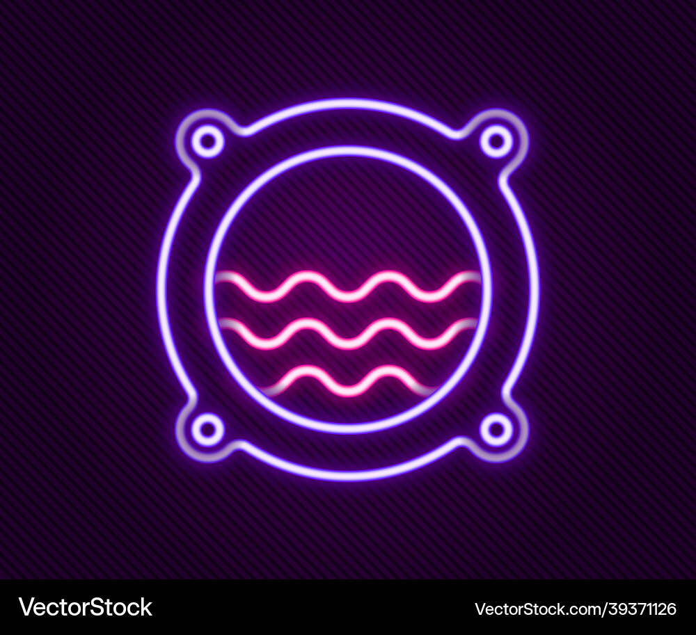 Glowing neon line ship porthole with rivets Vector Image