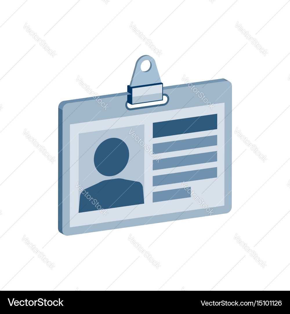 Id card symbol flat isometric icon or logo 3d Vector Image