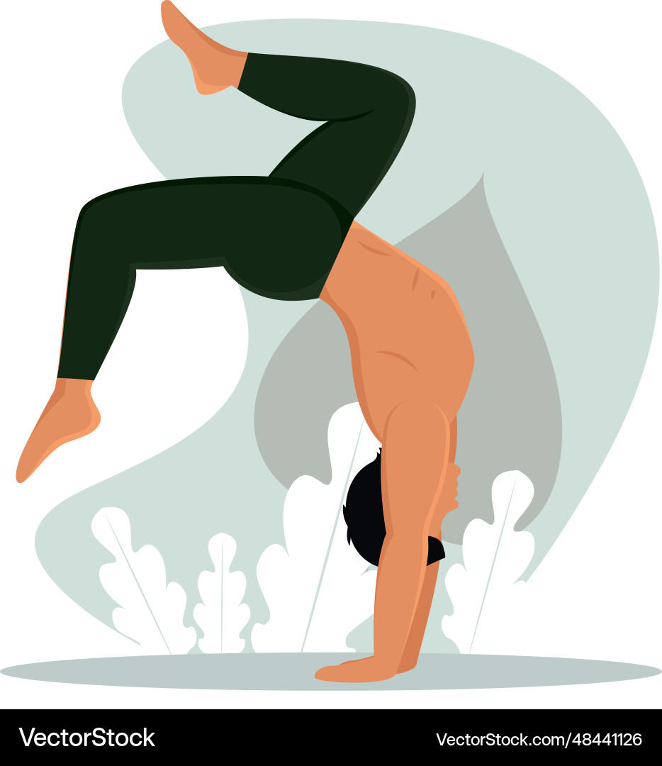 Isolated male character doing yoga Royalty Free Vector Image