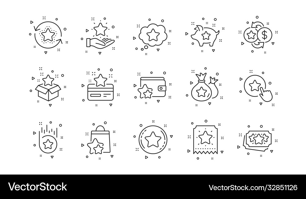 Loyalty program line icons bonus card redeem Vector Image