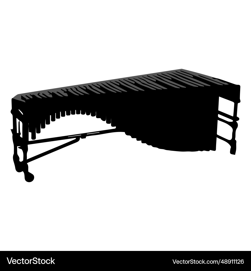 Marimba musical instrument silhouette Royalty Free Vector