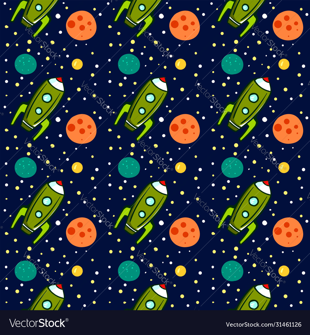 Rockets pattern on white background Royalty Free Vector