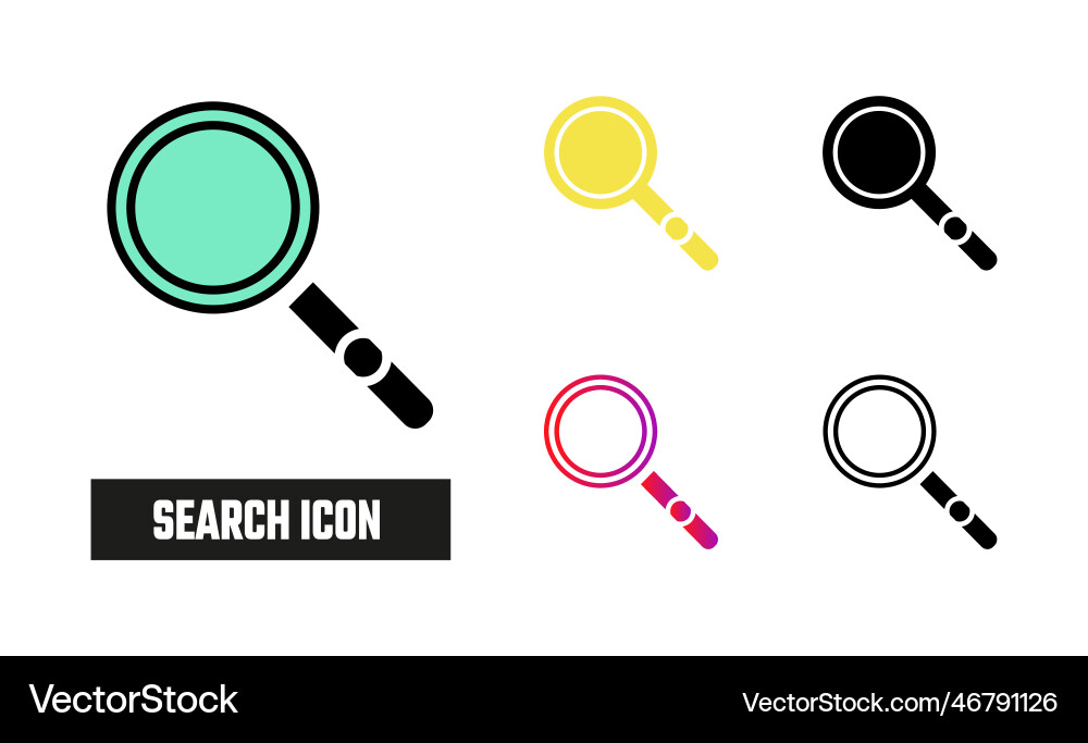 Search icon set Royalty Free Vector Image - VectorStock