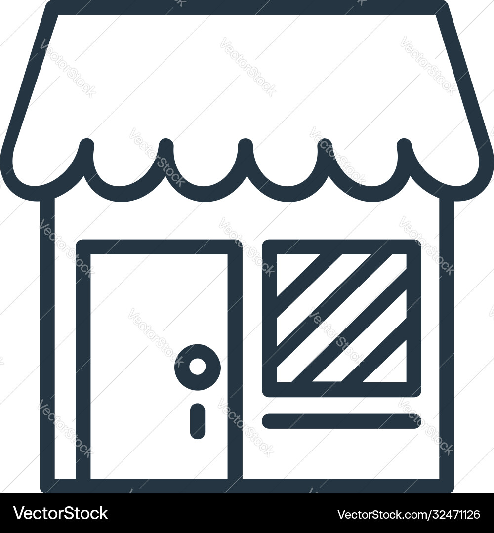 Shop icon isolated on white background outline Vector Image