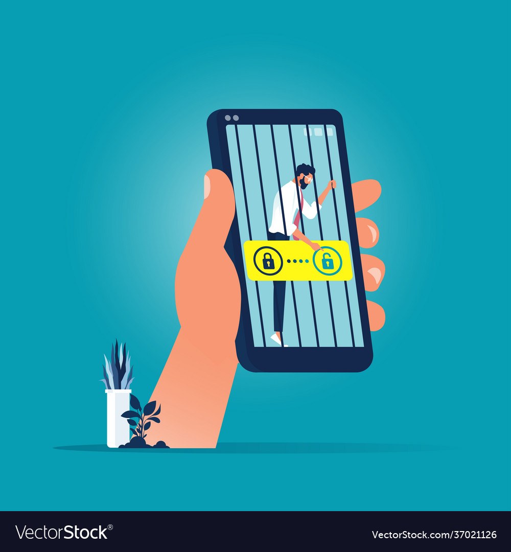 Social media addiction concept Royalty Free Vector Image