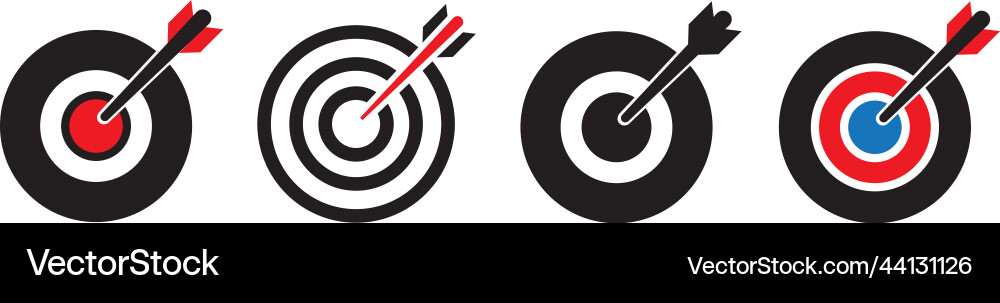 Target icons set goal symbol collection Royalty Free Vector