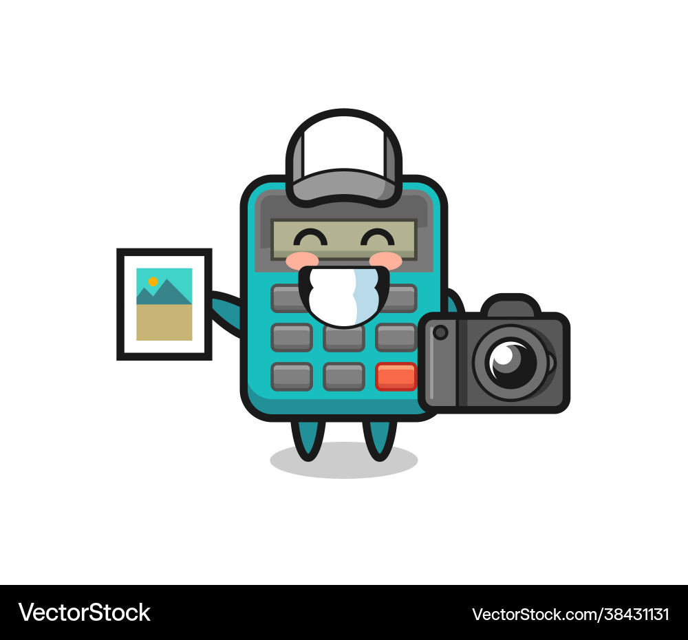 Character calculator as a photographer Royalty Free Vector