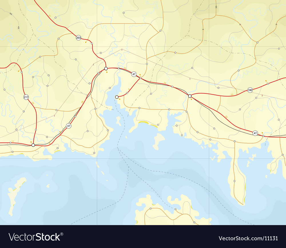 Coastal map Royalty Free Vector Image - VectorStock