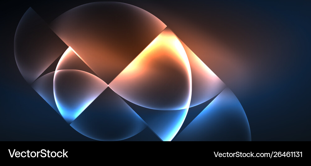 Colorful blue neon shape round triangle in modern Vector Image