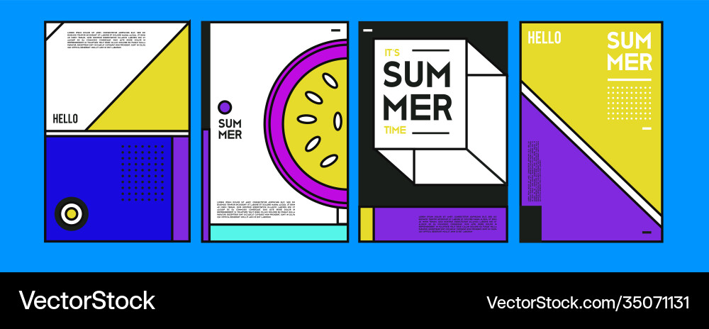 Colorful geometric summer background 2021 Vector Image