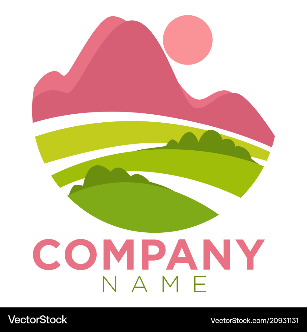 Company round promo emblem template with Vector Image