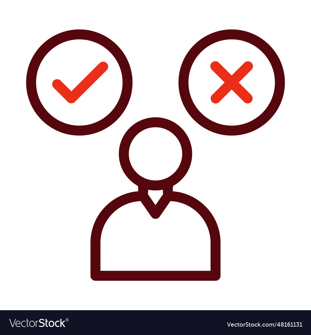 Decision making thick line two color icons Vector Image
