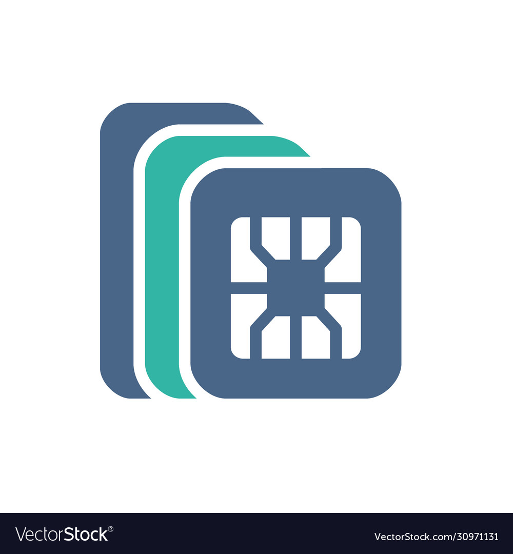 Different sim card types flat icon normal micro Vector Image