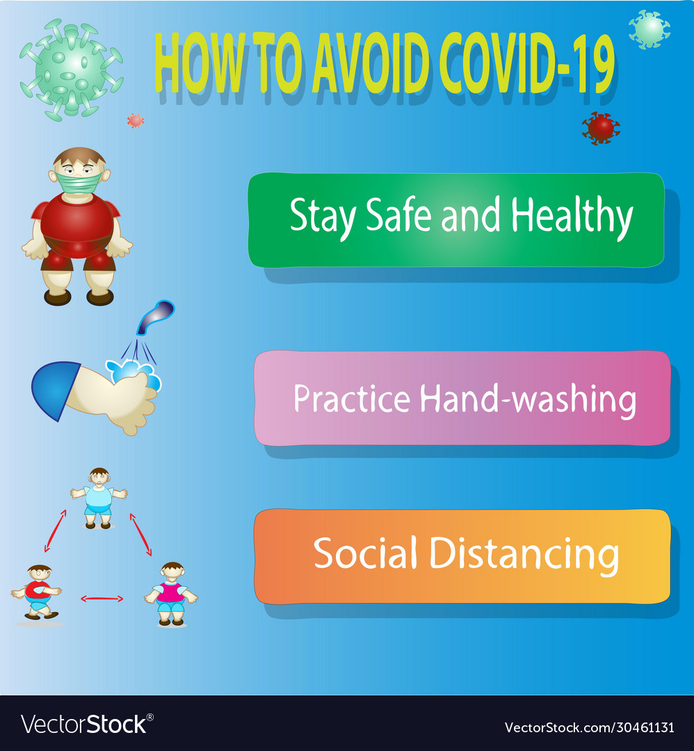 How to avoid covid-19 info graphics and sign Vector Image