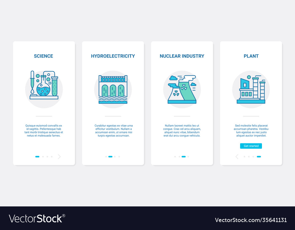 Industry Technology Ux Ui Onboarding Mobile App Vector Image