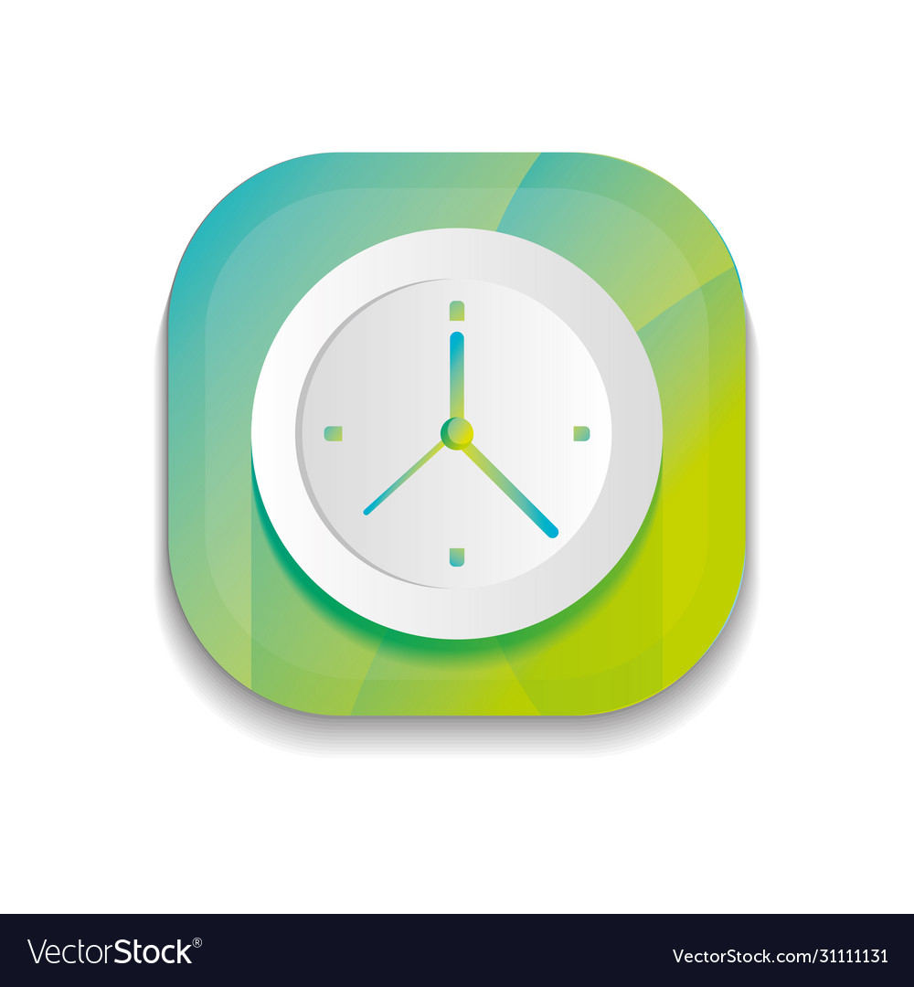 Mobile App Buttons Concept Clock Icon Detailed Vector Image