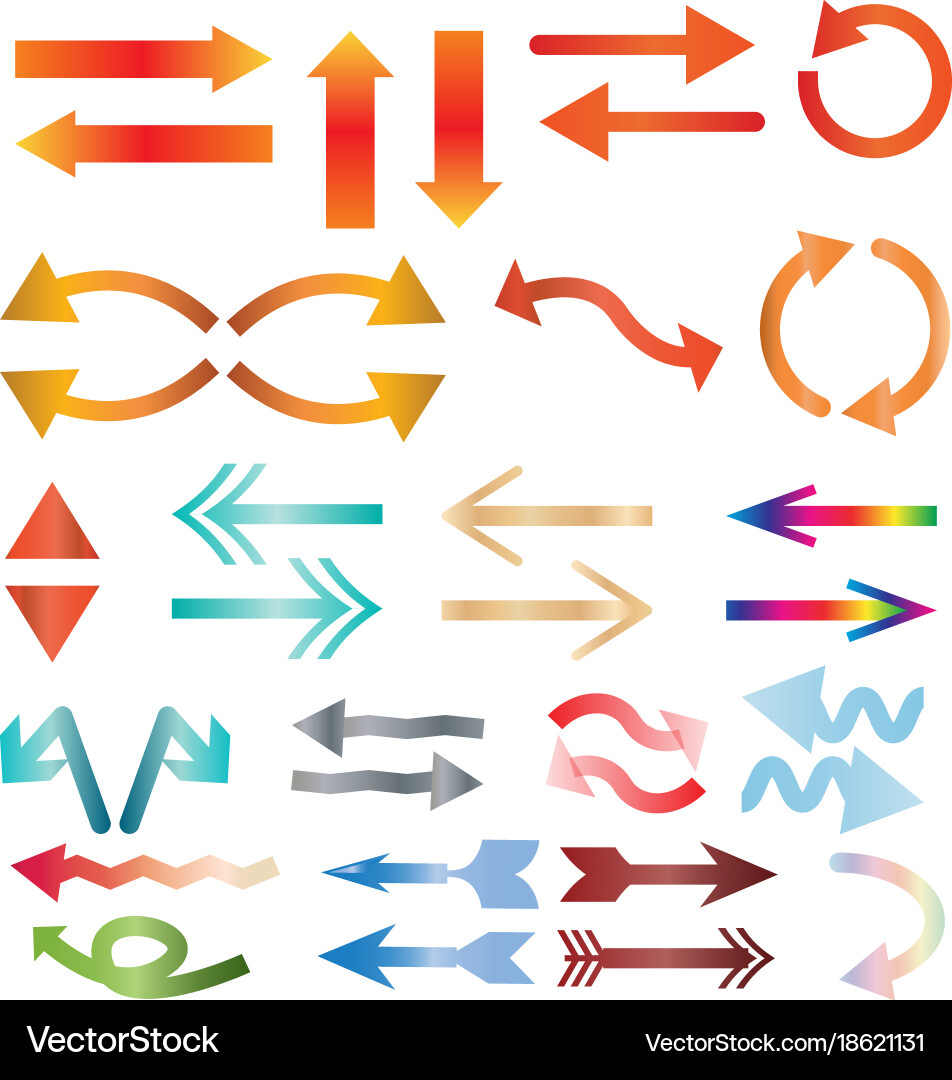 Multicolors arrow icon on white background colors Vector Image