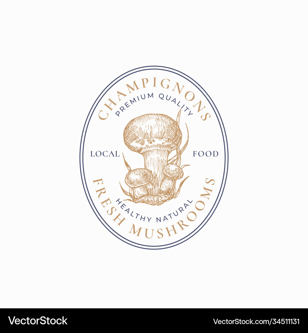 Mushrooms abstract frame sign symbol or logo Vector Image