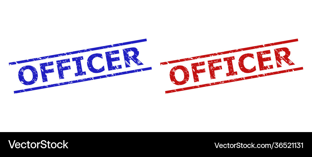 Officer stamps with unclean style and parallel Vector Image