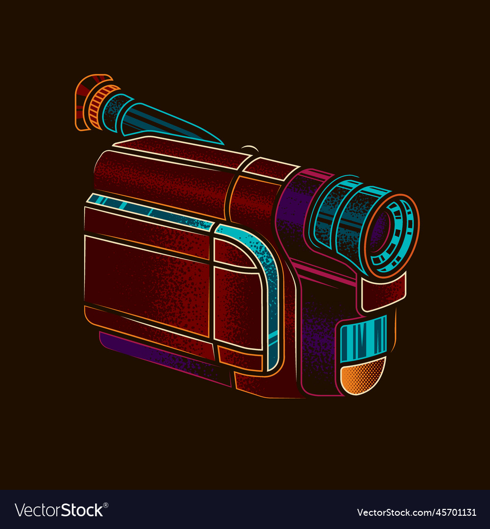Old vhs camcorder in retro style Royalty Free Vector Image