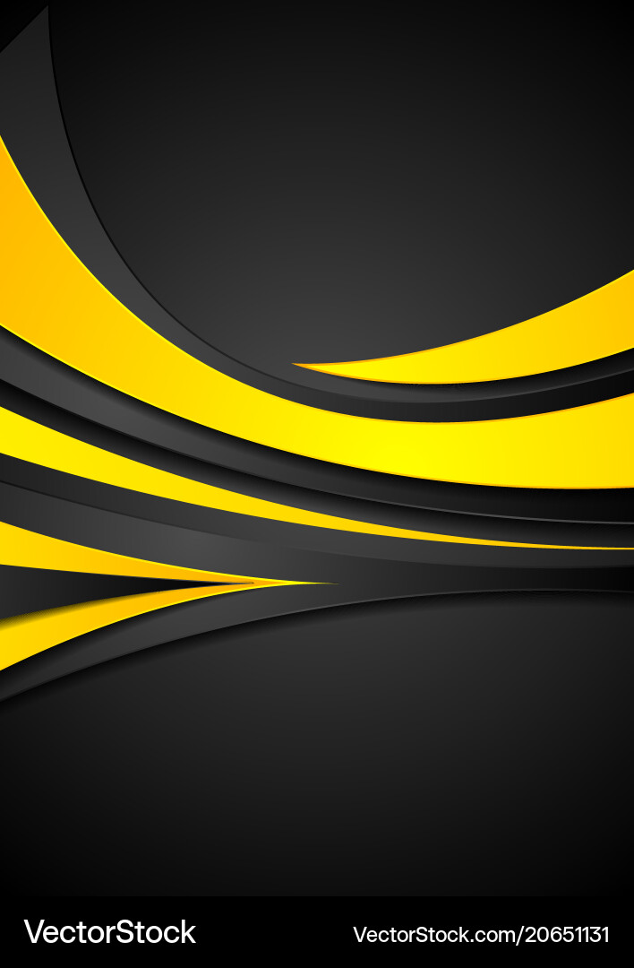 Orange and black abstract wavy corporate Vector Image