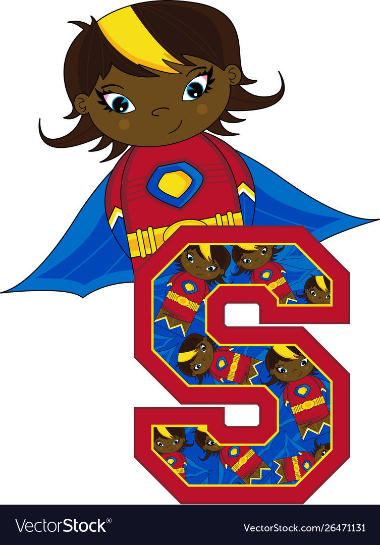 S is for superhero Royalty Free Vector Image - VectorStock