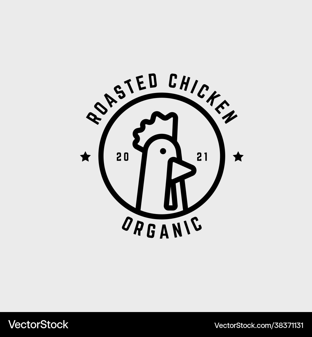 Simple roasted chicken meat logo badge Royalty Free Vector