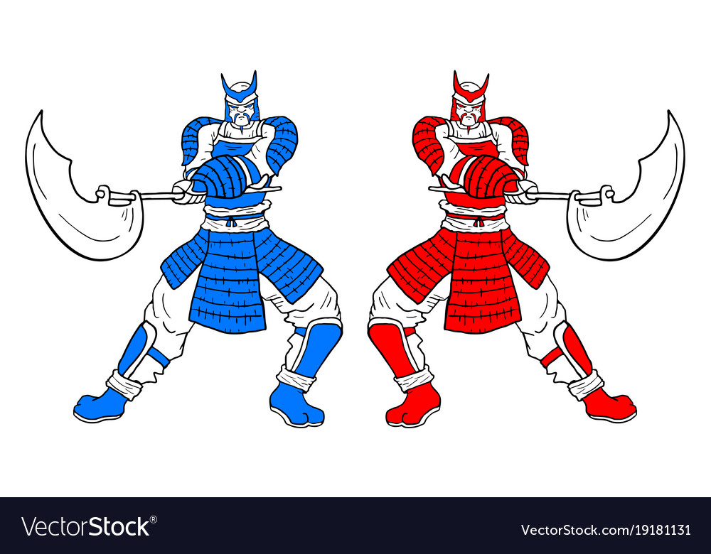 Two warrior Royalty Free Vector Image - VectorStock